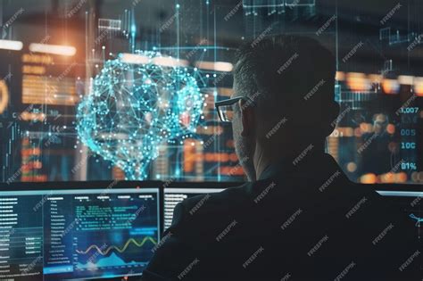 ai artificial intelligence business man using ai technology for data