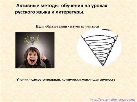 Активные методы обучения на уроках русского языка и литературы презентация онлайн