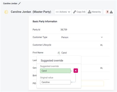 Editing Values Ataccama One
