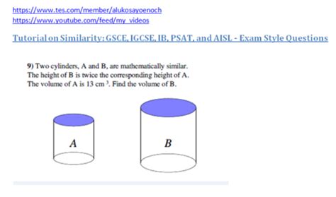 Similarity Gsce Igcse Ib Psat And Aisl Exam Style Questions