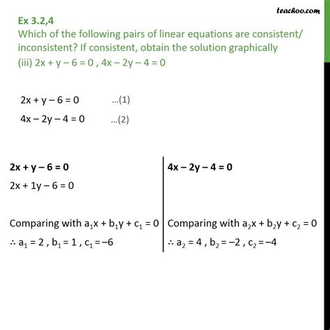 ex 3 2 4 which of the pairs of linear equations are ex 3 2