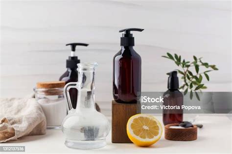 소다 레몬 식초 와 같은 친환경 천연 세정 제품 제로 폐기물의 개념 공간을 복사합니다 화이트 식초에 대한 스톡 사진 및 기타 이미지 Istock