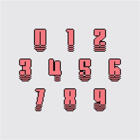 Premium Vector Pixel Art Number Aesthetics Retro Sprite Design