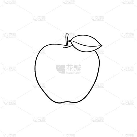 苹果水果手绘素描图标