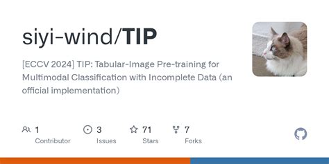 Github Siyi Windtip Eccv 2024 Tip Tabular Image Pre Training For Multimodal