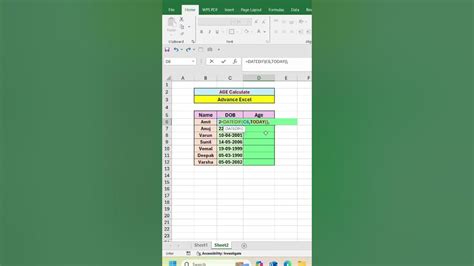 Age Calculate In Excel Calculate Excel Excelformula Datedifformula