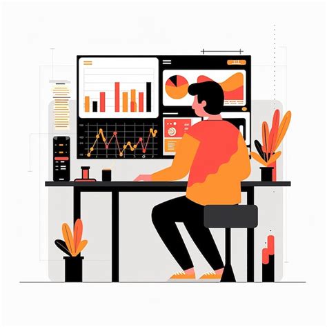 A Man Sits At A Desk In Front Of A Computer Screen Premium Ai Generated Image