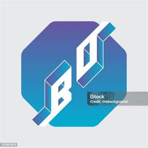 B 및 O 모노그램 또는 로고타입 디자인을 위한 아이소메트릭 3d 글꼴입니다 볼륨 알파벳 3차원 문자입니다 Bo 2글자 로고 0명에 대한 스톡 벡터 아트 및 기타 이미지