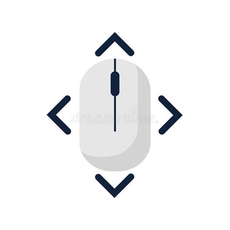 Scroll Down Up Computer Mouse Icon Symbol Flat Style Design Vector Illustration Stock Vector