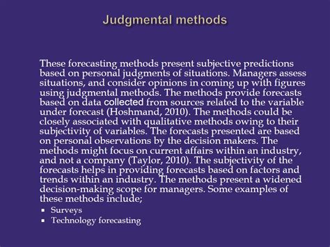 Principles Of Forecasting And Forecasting Methods Words Presentation Example