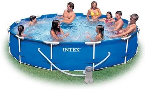 Intex 12 Foot By 30 Inch Metal Frame Pool Set Patio Lawn And Garden