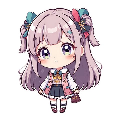 Adorable Chibi Anime Girl In Cute Fashionable Outfit Chibi Girl