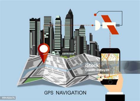 지도와 핀 Gps 네비게이션 웹 사이트 또는 인포 그래픽 모바일 네비게이션 Gps 시스템 대상 위치에 대한 웹 배너 템플릿의 평면 스타일 디자인 0명에 대한 스톡 벡터 아트