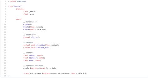 Solved 1 Include 2 3 4 Class Circle Protected Float