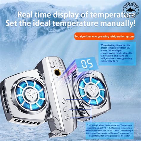 Gaming Radiator Dual Core Rapid Cooling Fan K K A Mobile Phone Cooler RGB With Temperature