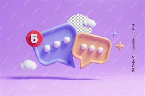 Premium Psd 3d Speech Bubbles Icon Or Chat Message Notification Icon
