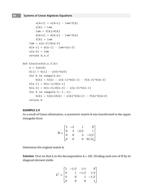 Numerical Method With Python 25 64 Systems Of Linear Algebraic