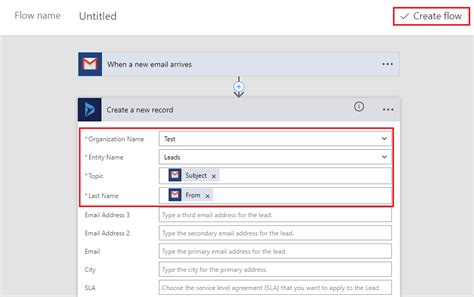 Microsoft Flow Create Record In Dynamics 365 Using Gmail Connector Microsoft Dynamics 365