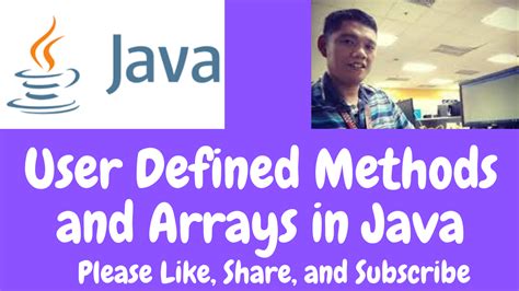 User Defined Methods And Arrays In Java Free Computer Programming