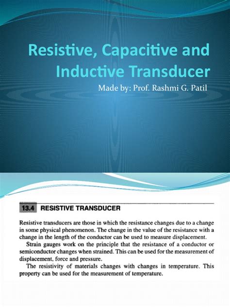 Resistive Capacitive And Inductive Transducer Pdf