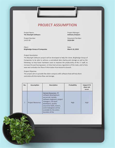 Assumption Sheet Template In Word Google Docs Download Template Net