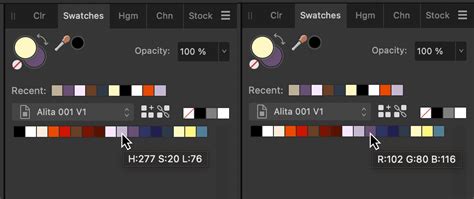 Affinity Photo Colour Swatch Hover Now Shows HSL And Or RGB Value V Bugs Found On MacOS