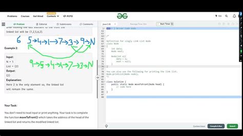 Move Last Node To First In Linked List Linked List Full Solution