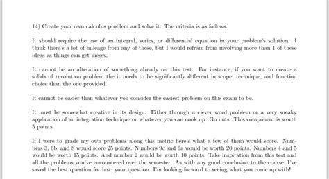 Solved Create Your Own Calculus Problem And Solve It ﻿the