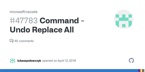 Command Undo Replace All Issue Microsoft Vscode Github