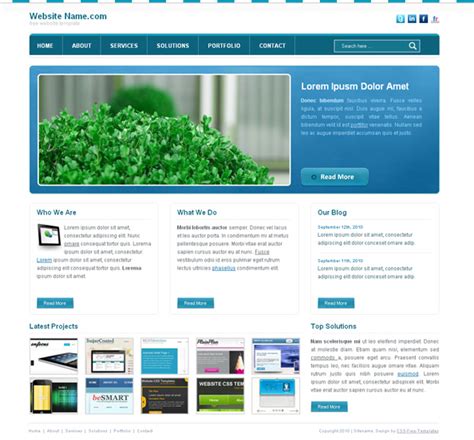 Blue Website CSS Template For Business Website CSS Templates
