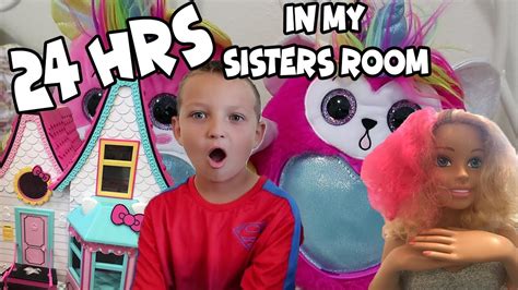24 Hours In My Sisters Room Youtube