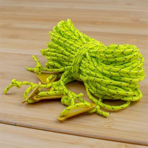 Guy Rope Bright Guy Set Strong Uv Resistant Aluminium Tri Sliders