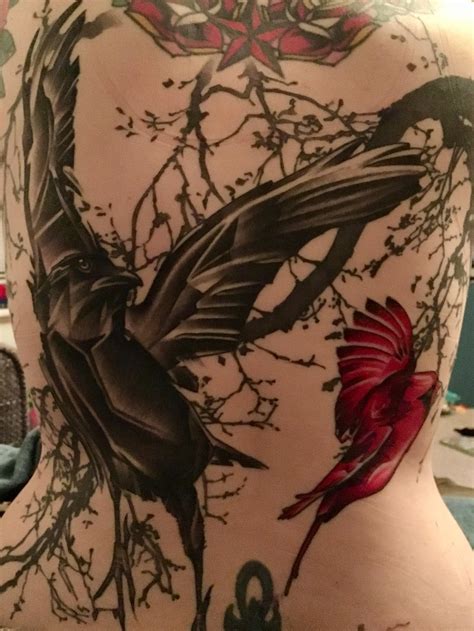 Crow Back Tattoo 117 Top Crow Tattoos Designs And Ideas For You