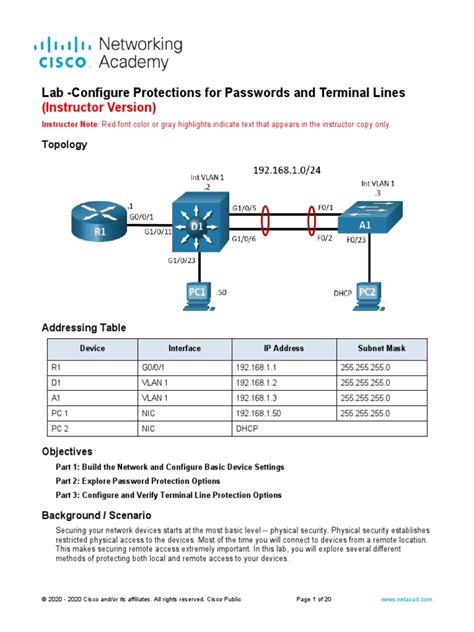 2613 Lab Configure Protections For Passwords And Terminal Lines
