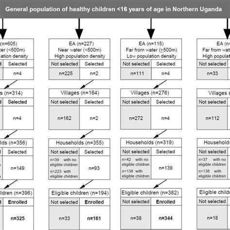 Flow Chart Showing The Stratified Multi Stage Cluster Sampling Design Download Scientific