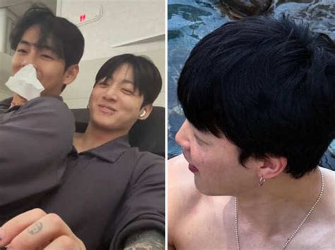 Bts Taehyung Sits On Jungkooks Lap Shares Shirtless Pool Photo Of