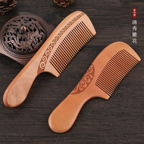 Badu Bg 13 стила Естествено прасковено дърво Антистатичен масажен гребен Зъбен гребен Масажен