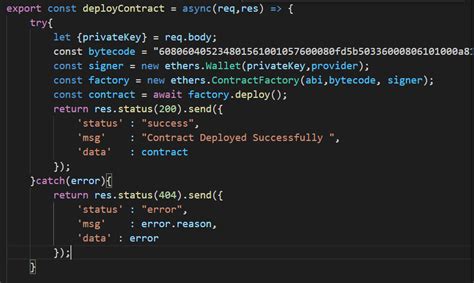 Deploying Contract By Ether Js