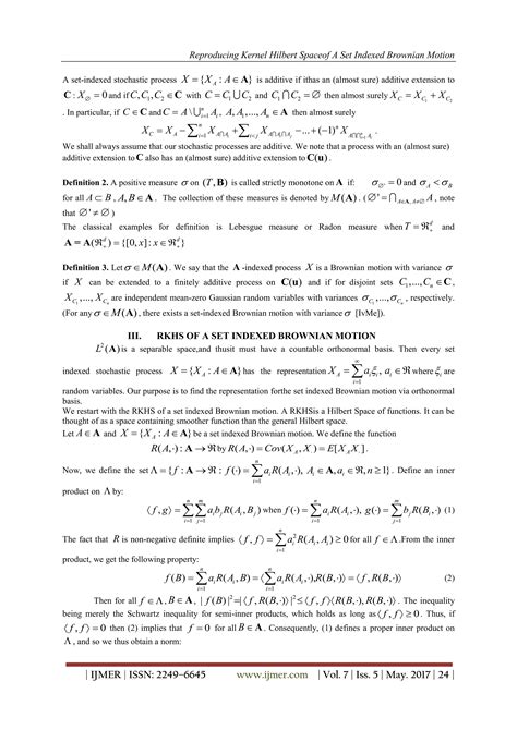 Reproducing Kernel Hilbert Space Of A Set Indexed Brownian Motion Pdf