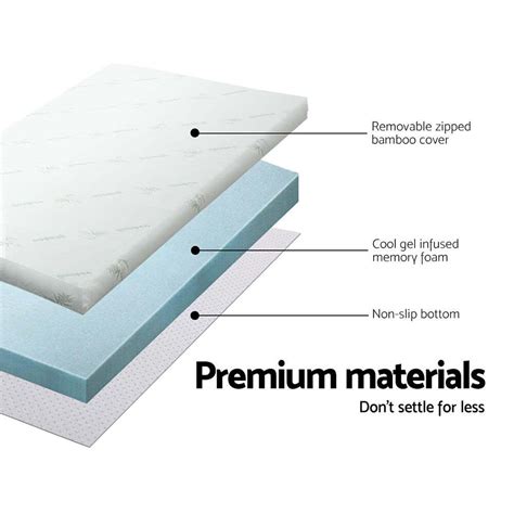 Giselle Bedding Cool Gel Memory Foam Mattress Topper Wbamboo Cover 8cm