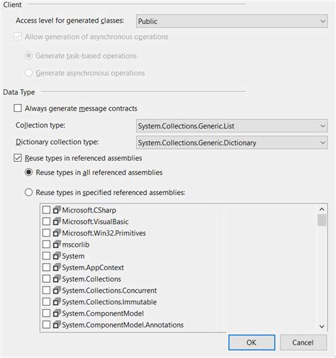 c uwp service reference generate task based operations is the only