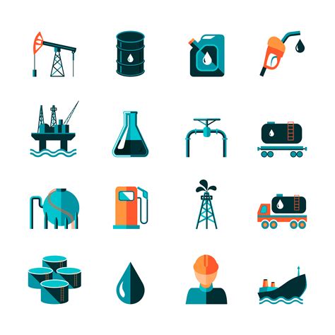 Oil Industry Icons 453844 Vector Art At Vecteezy