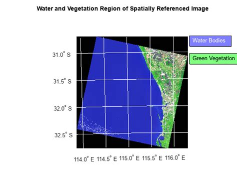 Find Regions In Spatially Referenced Multispectral Image Matlab And Simulink