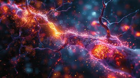 Neurons That Conduct An Impulse In The Brain Stock Illustration Illustration Of Impulse