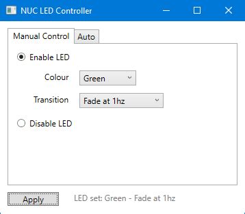 Github Jamesbarnett Intel Nuc Led Controller Gui Tool To Control