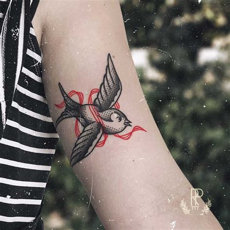 Tiny Blackbird Tattoo By Annelie Fransson