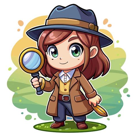 La Chica Detective De Dibujos Animados Investigando Con Diseño