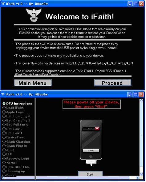 Saving Shsh Blob Iphone 4 Firmware 433 8j2 Using Ifaith V10 The