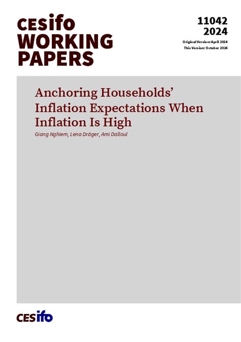 Anchoring Households Inflation Expectations When Inflation Is High Working Paper Ifo Cesifo