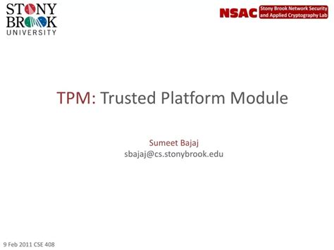Ppt Tpm Trusted Platform Module Sumeet Bajaj Sbajajcsstonybrook
